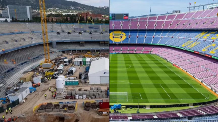 Nuevo vídeo de las obras del Camp Nou: impactante comparativa del antes ...